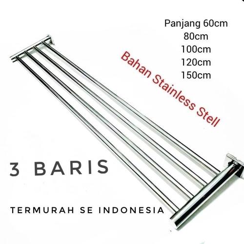 Jual Rak Handuk Baju Gantungan Hanger Dinding Kamar Mandi Stainless - 3 ...
