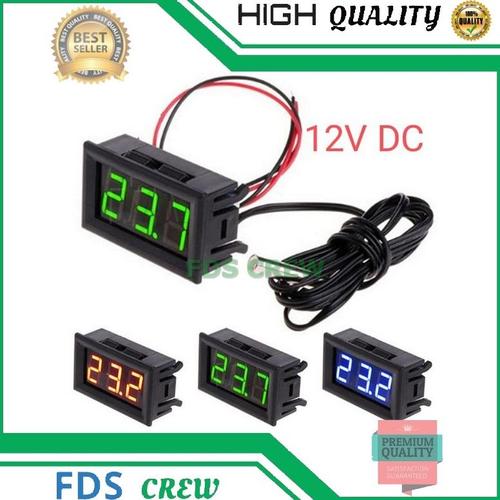 Jual Thermometer Termometer LED Digital 12V DC Volt Pengukur Suhu ...