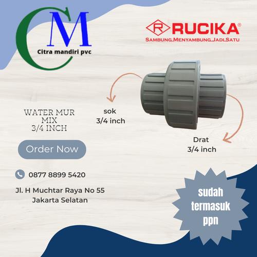 Jual Fitting PVC Rucika Water Mur - MIX - 3/4 - Kanan Kiri berbeda ...