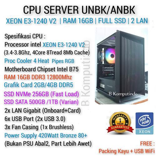Jual PC SERVER Intel XEON (8CPUs) RAM 16GB SSD HDD | VGA 2GB 4GB | Dual ...