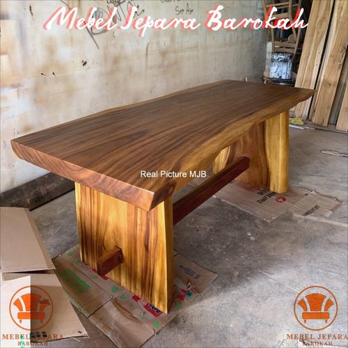 Jual Meja Makan Kayu Trembesi Utuh & Solid Dining Table Trembesi ...