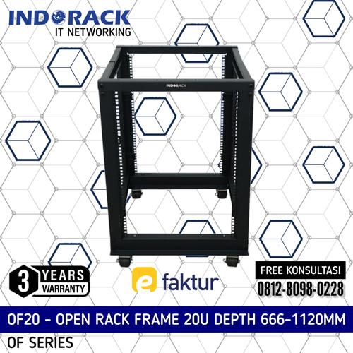 Jual OF20 Open Frame Rack 20U Depth 666-1120mm INDORACK Rak Audio ...