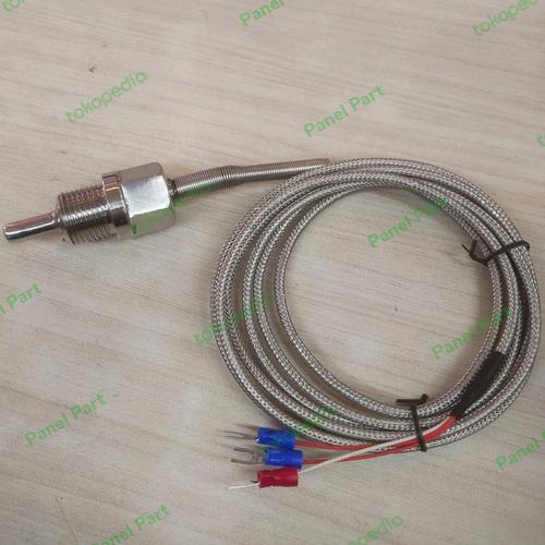 Jual PT100 THERMOCOUPLE RTD PT100 X 1/2 X 20MM KABEL ISI 3 PANJANG 2MTR ...