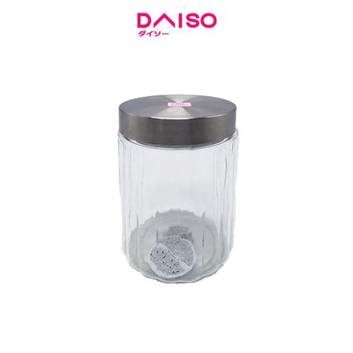 Jual Daiso Steel Lid Glass Storage Container -33.81fl oz - 1L ...