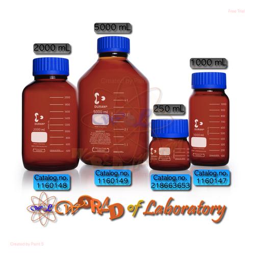 Jual DURAN GLS 80 Laboratory Bottle, Wide Mouth, Amber, Variable Volume ...