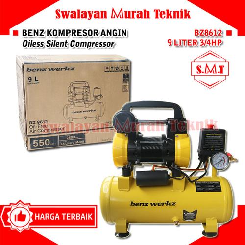 Jual Kompresor Angin BENZ BZ8612 Oiless Silent Compressor 12 Liter 3 ...