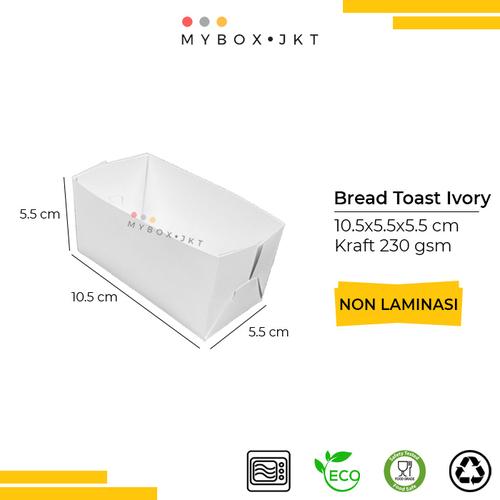 Jual Box Kotak Roti Bread Toast Paper Tray Ivory Putih 10,5x5,5x5,5 ...
