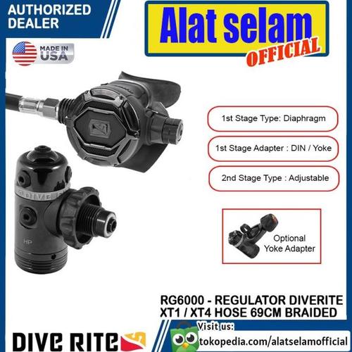 Jual RG6000 Regulator Diving Diverite 1st Stage XT1 Diaphragm 2nd Stage ...