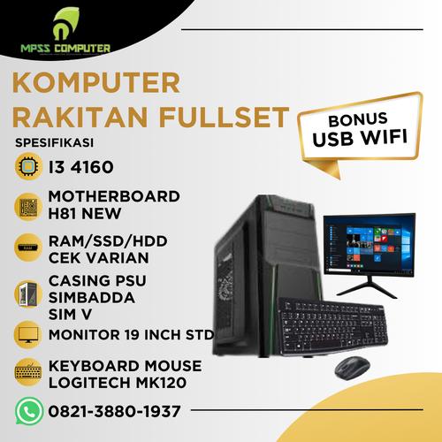 Jual Paket Komputer PC Rakitan Core I3 4160 Office (RAM/SSD/HDD Cek ...