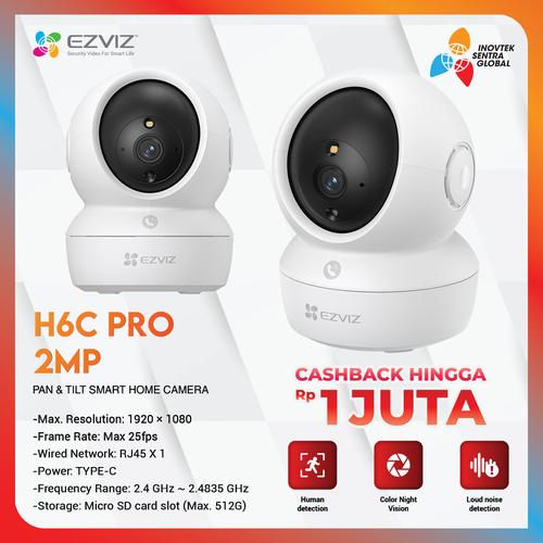 Promo EZVIZ H6C PRO 2MP 1080P Smart Wifi Pan Tilt IP Camera CCTV Indoor ...