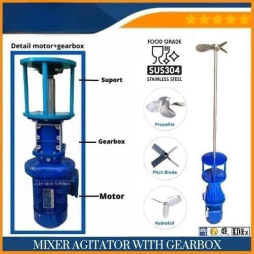 Jual MIXER AGITATOR KIMIA SS304 0.75KW 1HP 380V 4P AGITATOR KIMIA ...