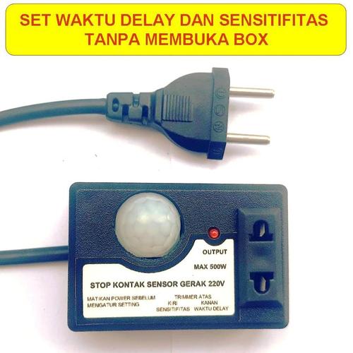 Jual Stop Kontak Sensor Gerak Steker Colok PIR 220V AC Saklar Otomatis ...