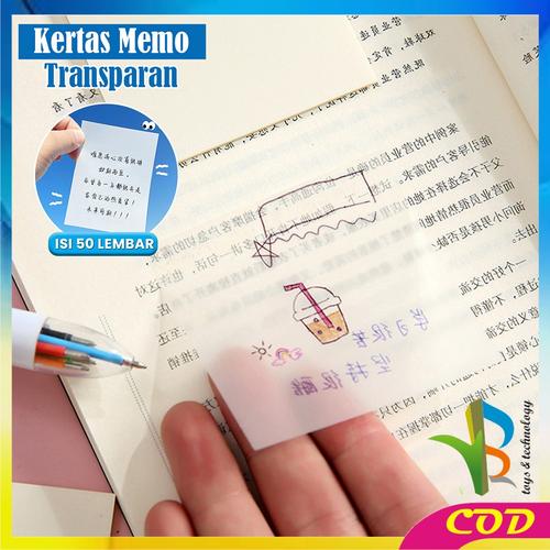 Promo RB-A87 Sticky Note Transparan Isi 50 Lembar Waterproof Serbaguna ...