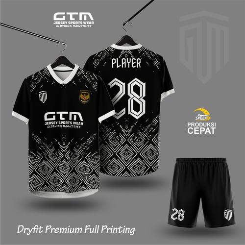 Jual JERSEY BOLA FUTSAL HITAM PUTIH FULL PRINTING ~ CUSTOM DESIGN GTM ...