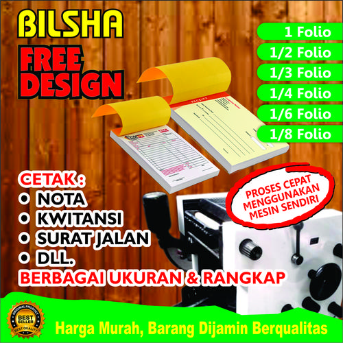 Jual Nota Custom 2/3 Flay Murah Free Design - 2 Warna, 3 Play 1/2 F ...