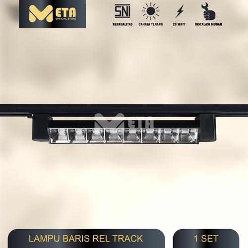 Jual Paket lampu rel track 20 watt rel 1M + lights bar 1 set 20W ...