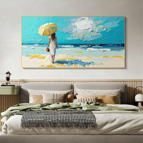 Jual lukisan abstrak pantai texture modern art painting percantik ...
