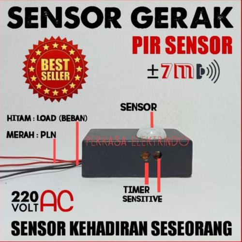 Jual SAKLAR SENSOR GERAK kehadiran seseorang OTOMATIS 220V AC untuk ...