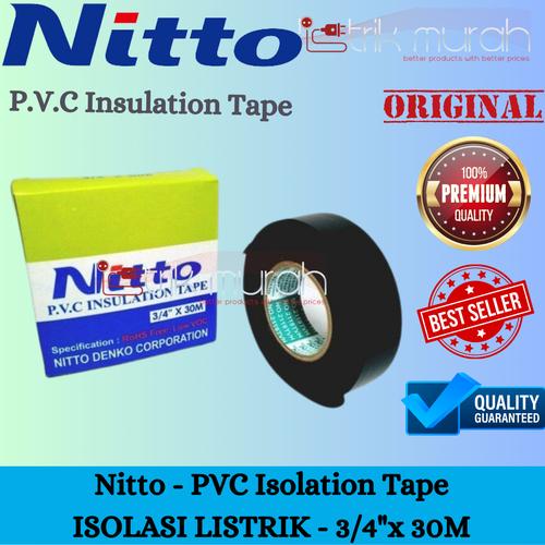 Jual Nitto Isolasi Listrik 3/4"x30M 30Meter PVC Insulation Tape Hitam ...