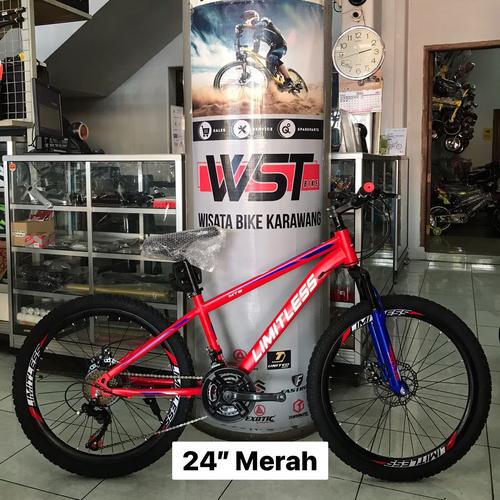 Jual SEPEDA GUNUNG DEWASA MTB 24 26 LIMITLESS VELG TINGGI - 24 HITAM ...