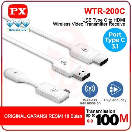 Promo Transmitter Receiver PX WTR-200C USB Type C to HDMI Wireless ...