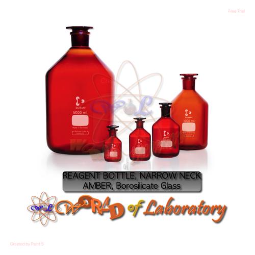 Jual DURAN Reagent Bottle, Narrow Neck, Amber, Borosilicate Glass - 500 ...