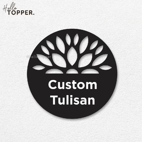 Jual Custom Tulisan Sign Board UV Print Laser Cut Acrylic Bulat - Hitam ...