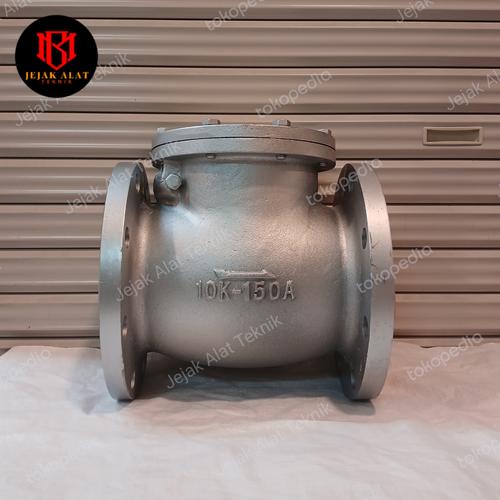 Jual SWING CHECK VALVE 6 INCH DN150 JIS 10K HQ FLANGE CAST IRON ...