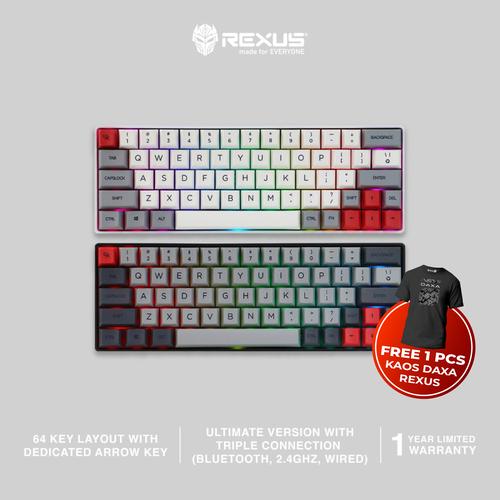 Promo Rexus Keyboard Bluetooth Gaming Mechanical Daxa M64 Ultimate ...