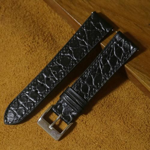 Jual Custom Crocodile Flank Leather Watch strap - Black - Kab. Bandung ...