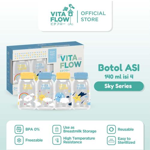 Jual VITAFLOW Botol ASI 3in1 PP 140ml 1 Paket 4 pcs - Sky Series - Kota Depok - Onel Baby Shop ...