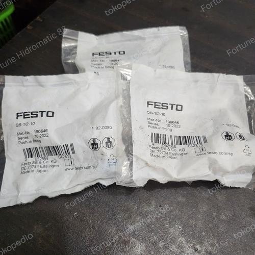 Jual FESTO QS-1/2-10 / FESTO PUSH IN FITTING QS-1/2-10 - Kota Bandung - Fortune Hidromatic 88 ...
