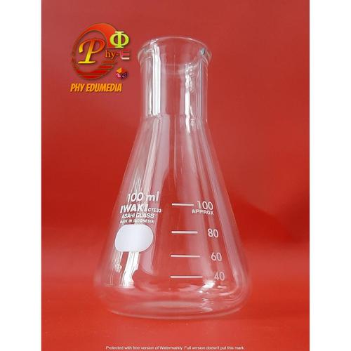 Jual Erlenmeyer 100ml Iwaki / Erlenmeyer Glass 100ml / Erlenmeyer Flask ...