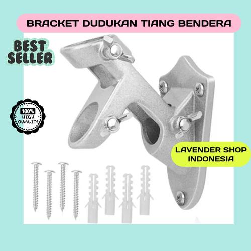 Jual Braket Wall bracket Dudukan Tiang Bendera Besi Dinding Tembok ...