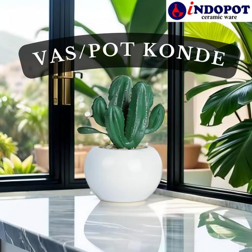 Jual Pot Keramik Sukulen kaktus Premium Mini Tebal Konde Diameter 7cm ...