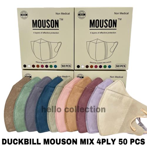 Jual Masker Duckbill Mouson 4ply 50 pcs Face Mask - Putih 4ply MSN ...