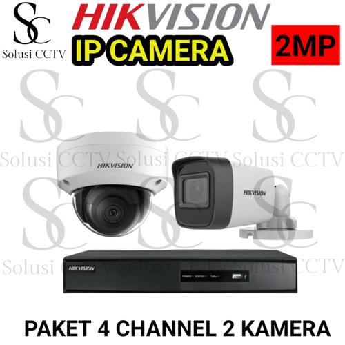 Jual PAKET IP CAMERA HIKVISION 2 CAMERA 4 CHANNEL 2MP IP CAM POE ...