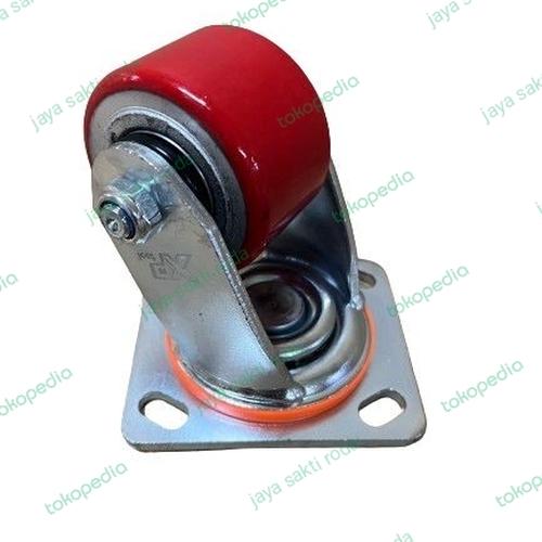 Jual RODA PU MERAH HEAVY DUTY 3 INCH ( HIDUP TANPA REM ) - Jakarta ...