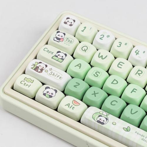 Jual SOA Gradient Green Panda keycaps profile pbt keren lucu not moa ...