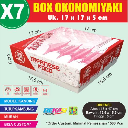 Jual 3R Custom Dus Box Kotak Kemasan Okonomiyaki Takoyaki X7 17x17x5 cm ...