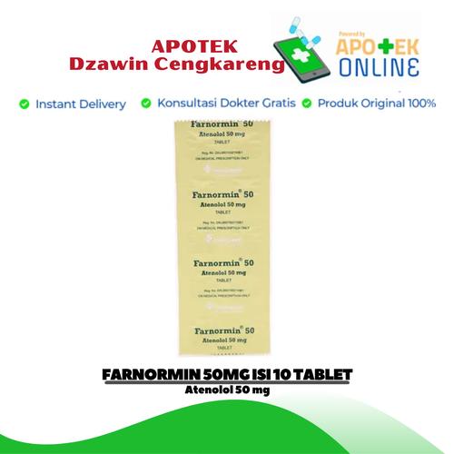 Jual FARNORMIN 50MG 1 STRIP ISI 10 TABLET ( ATENOLOL 50 MG ) - Jakarta ...