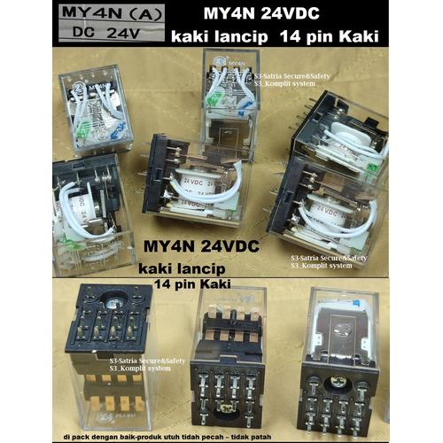 Jual Relay MY4N 24vdc DC 24V kaki lancip 14 pin DC24V 14pin 14Kaki 24 ...