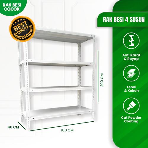Jual rak besi 40x100x200 4 susun - Putih - Jakarta Timur - Rak besi ...