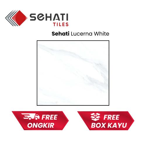 Promo Granit Tile 60x60 Sehati Lucerna White (V6) Carrara Marble ...