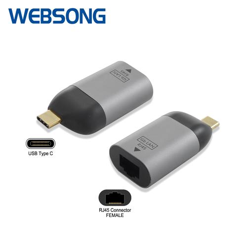 Jual Connector USB Type C Male to LAN Gigabit RJ45 Female 1Gpbs WEBSONG ...
