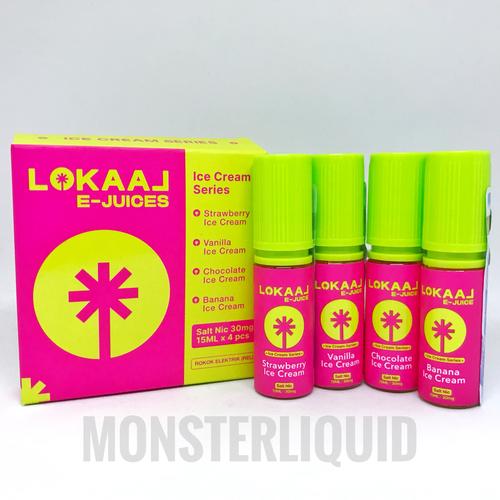Jual [ SALT NIC ] LOKAAL E-JUICE ICE CREAM SERIES PACK 30MG 15ML X 4 ...