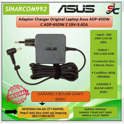 Jual Adaptor Charger Original Laptop Asus ADP-65DW C ADP-65DW Z 19V-3.42A - Jakarta Pusat ...