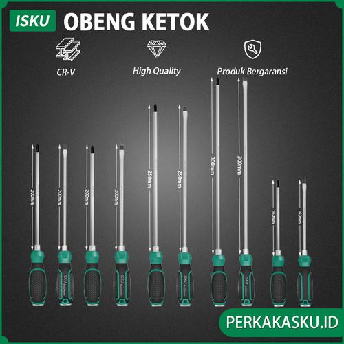 Jual ISKU Obeng Ketok Set Plus Minus Obeng Magnet Ketok Go Thru ...