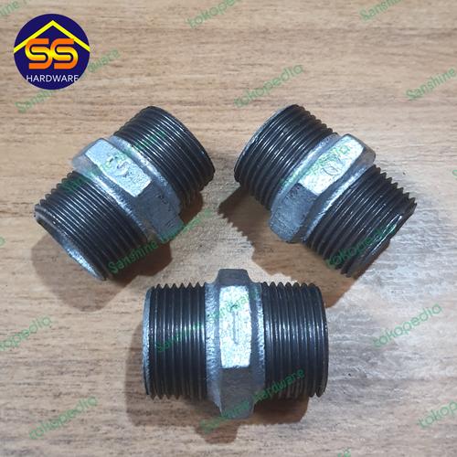 Jual DOBEL NEPPLE 1" inch Galvanis G BRAND Galunggung Double Nepel Besi SNI - Kota Semarang ...
