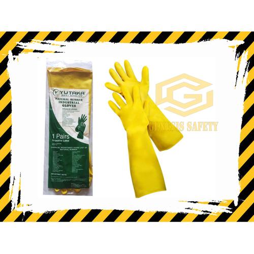 Jual SARUNG TANGAN KARET-LATEX-RUBBER 16 INCHI WARNA KUNING DAN ORANGE ...